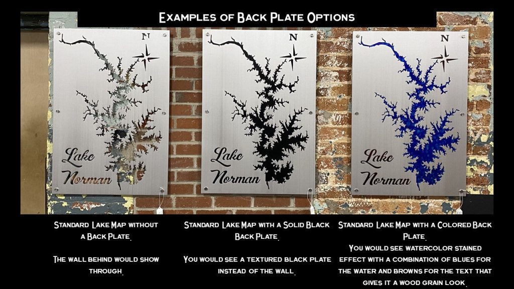 Metal Lake Maps | Custom Brushed Aluminum Wall Art